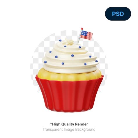 Premium Psd Cupcake 3d Icon Premium Psd