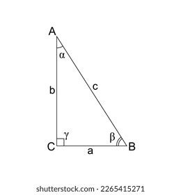 Right Triangle Abc Sides Abc Angles Stock Vector Royalty Free