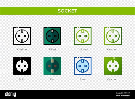 Socket Icon In Different Style Socket Vector Icons Designed In Outline