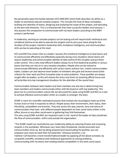 Psyc 1205 Wa 5 Written Assignment Unit 5 My Personality Types The Border Between Estj And