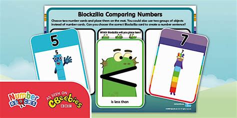 FREE Numberblocks Blockzilla Comparing Numbers Activity