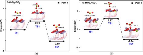 Oxidation Pathway And Energy Diagram Of So2 Molecules Over The β Mno2 Download Scientific