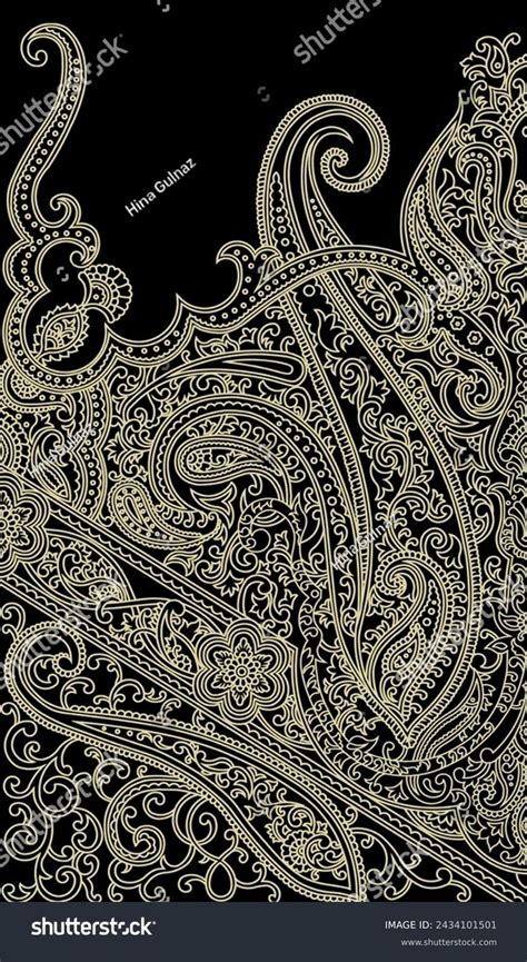 Allover Leaves Pattern Textile Stock Illustration 2434101501