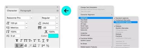 Cách sử dụng tính năng OpenType trên các phần mềm khác nhau