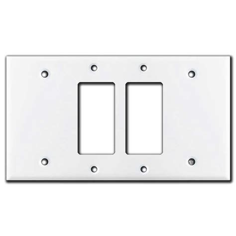 4 Gang Blank 2 Rocker Blank Switch Plate Cover White Kyle