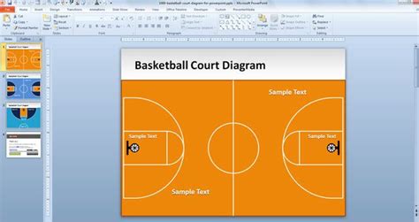 Free Basketball Court Diagram For Powerpoint Free Powerpoint Templates