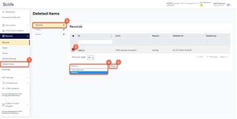 How To Restore Deleted Records Fields And Forms Scilife