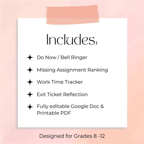 High School Missing Assignment Goal Tracker Advisory Grade Recovery