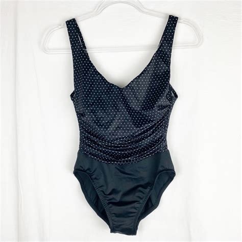 Miraclesuit Swim Miraclesuit Polka Dot One Piece Swimsuit Ruching