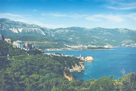 Panoramic View Of The Budva Riviera From The Observation Deck Of Stock