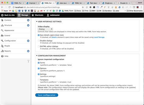 Improve Yaml Form Configuration Management 2785807
