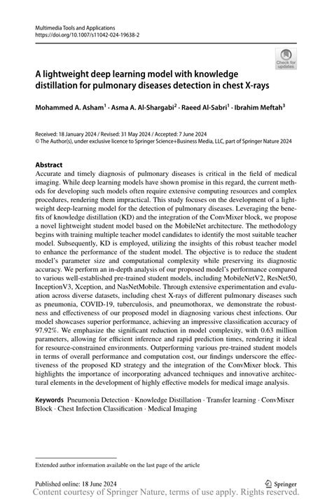 A Lightweight Deep Learning Model With Knowledge Distillation For