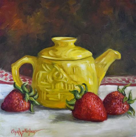 Dancing Brush Art By Cheri Wollenberg Still Life Painting Red