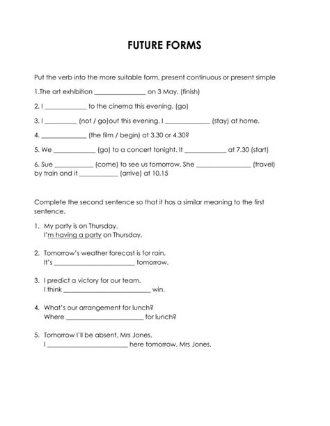 Future Forms Free Interactive Worksheets 288032