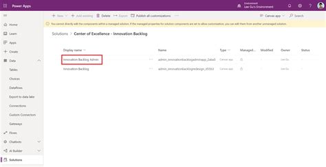 Set Up Innovation Backlog Components Power Platform Microsoft Learn