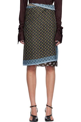 Dries Van Noten Multicolor Wrap Scarf Midi Skirt Ssense
