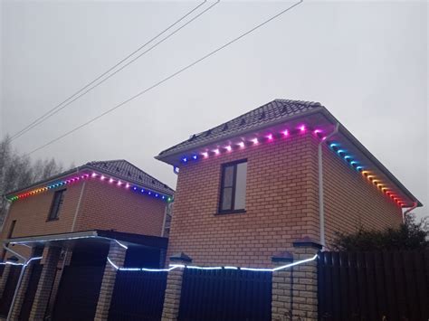 Kарнизный светильник Cветодиодная гирлянда уличная огни на дом 36 Led Rgb 18 метров белый