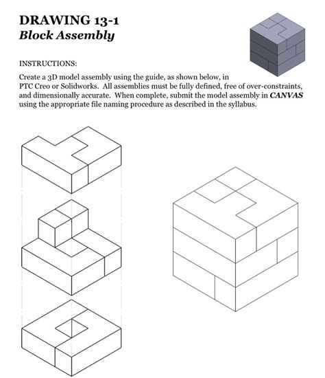 Solved Drawing Block Assembly Instructions Create A D Chegg