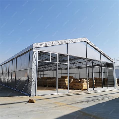 There Is A Large Metal Structure With A Lot Of Windows Premium Ai