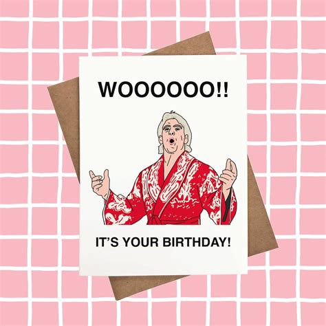 Ric Flair Birthday Card Wwe Birthday Card Customizable And Etsy
