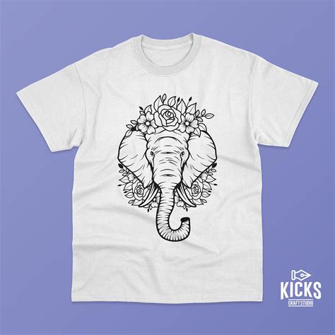 Floral Elephant Svg Flower Elephant Svg Elephant Svg Elephant Clip