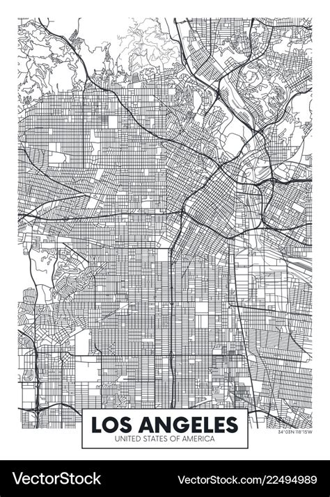 Los Angeles Ca City Map Clip Art Los Angeles Map City Map Posters Los