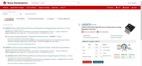 WEBENCH Tools LM2670 LM2670 Simulation Hardware System Design Tools Forum Simulation