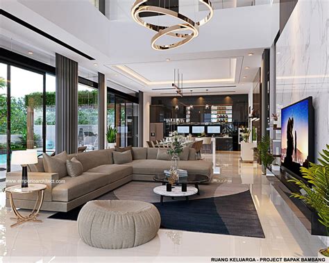 Desain Ruang Keluarga Rumah Modern 25 Lantai Bapak Bbg Di Bsd