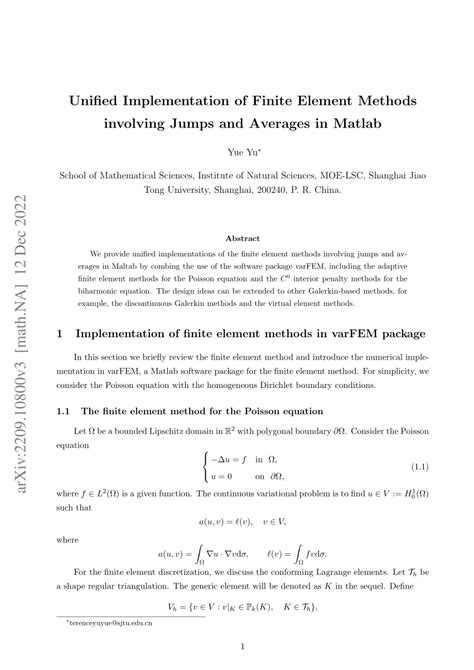 pdf unified implementation of finite element methods involving jumps