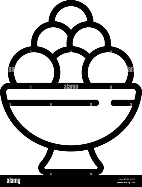 Ice Cream Balls Icon Outline Vector Food Machine Fruit Cocoa Stock