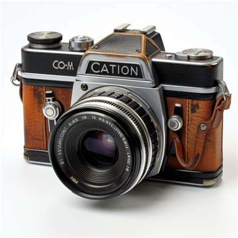 Premium Ai Image Small Vintage Analog Photo Camera With Black Leather