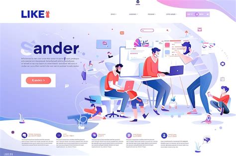 website landing page template flat design premium ai generated image