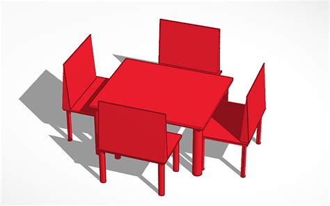 3d Design Table And Chairs Tinkercad