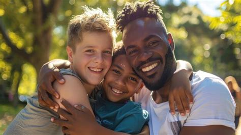 Lgbtq Families Spending Quality Time Together At A Local Park Premium
