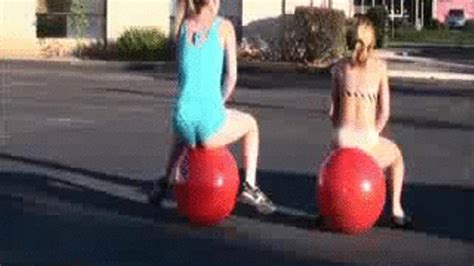 Da Daisy And Charli Ride Inflatable Hop Balls Hd Custom Fetish Shoots