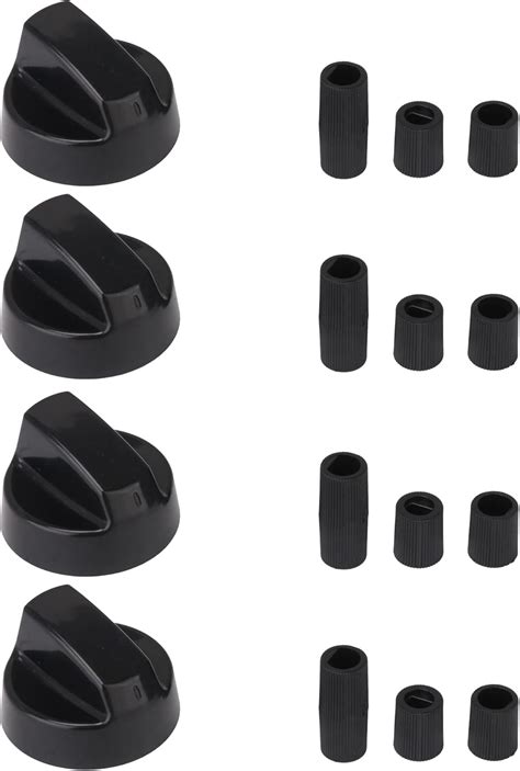 Urdrsaf 4pcs Black Universal Stove Knobs Replacements With 12 Adapters