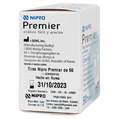Comprar Tiras Reactivas Para Glucosa En Sangre Nipro Premier 50uds