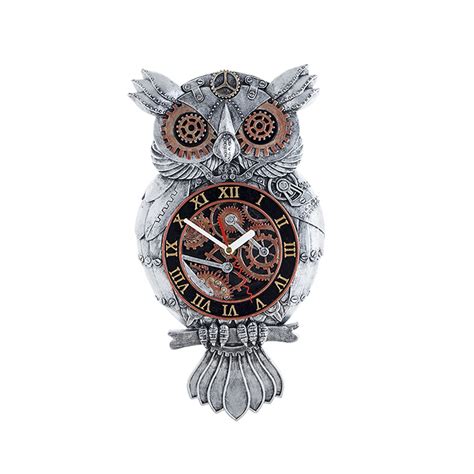 Rgwygcg Owl Wall Clock Steampunk Wall Clock Owl Wall
