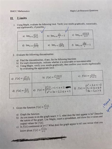Bmcc Mathematics Maple Lab Resource Questions Ii