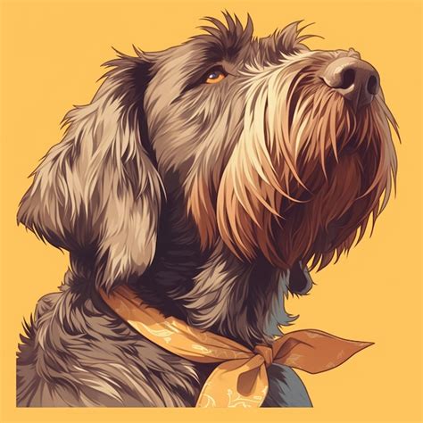 Premium Vector Spinone Italiano Sniffing For Game