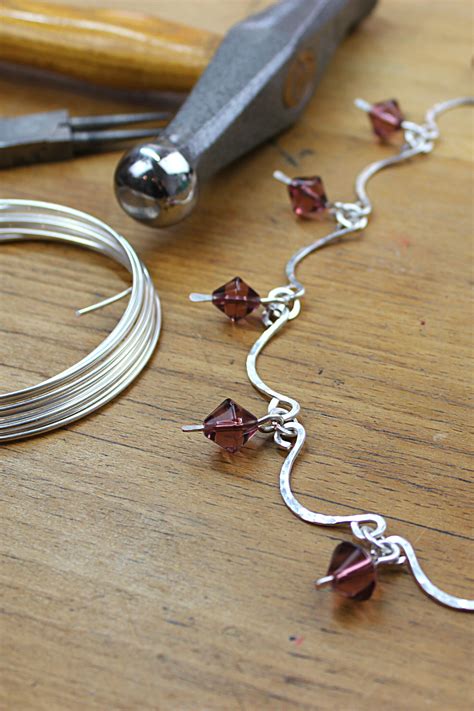 Diy Silberdraht Kette Mit Perlen Kupferdraht Schmuck Drahtumwickelter Schmuck Jugendstil Schmuck