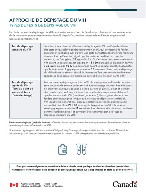 Fiche Dinformation Vih Types Tests Depistage Vih Pdf