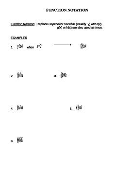 Function Notation Notes Handout By Jason Myers TpT