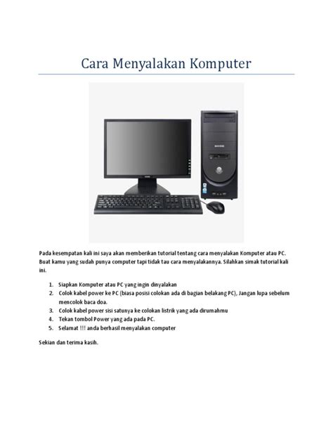 Cara Menyalakan Komputer Pdf