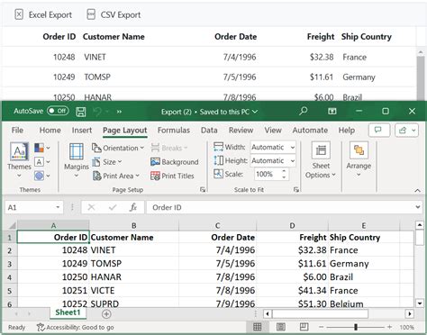 Excel Exporting In Syncfusion Aspnet Core Grid Component