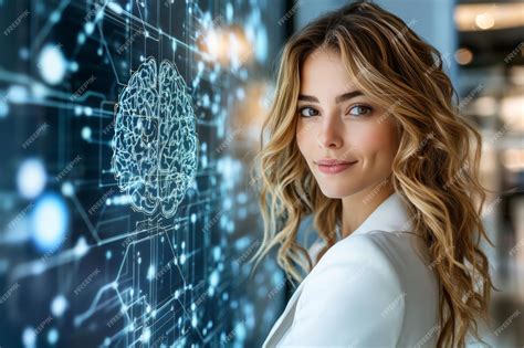 Synaptic Flow Glowing Brain Cognitive Function Neural Data And Neural Circuits Businesswoman