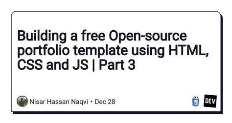 building a free open source portfolio template using html css and js
