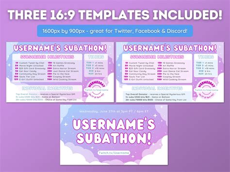 Starry Sky Subathon Twitch Subathon Social Media Package Etsy