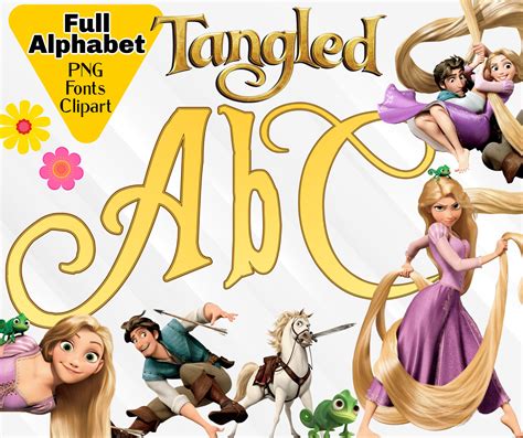 Tangled Font Tangled PNG Alphabet Tangled PNG Clipart Etsy UK