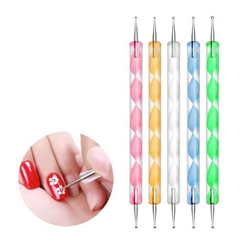 Stylo de pointage à 2 voies pour ongles 5 pièces lot peinture de